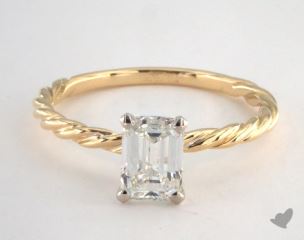 18K Yellow Gold Cable Solitaire Engagement Ring | 17970Y