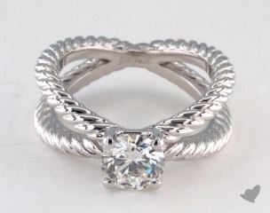 14K White Gold Criss Cross Diamond Solitaire | 17975W14