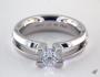 14K White Gold Wide Tab Prong Split Shank Tension Set Engagement Ring ...