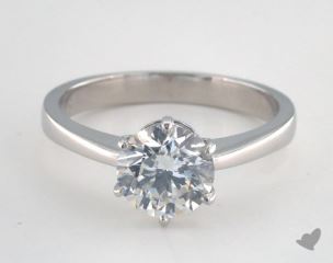 14k White Gold Six Prong Wire Basket Engagement Ring | 11011W14