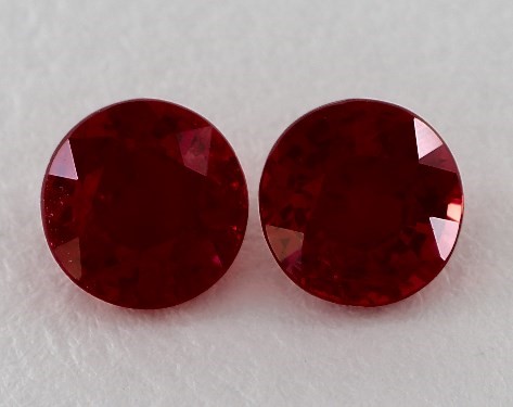 2.25 Total Carat Round Rubies