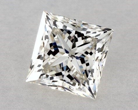 0.80 Carat K-SI2 Princess Cut Diamond Pointed and Etched Tension Set ...