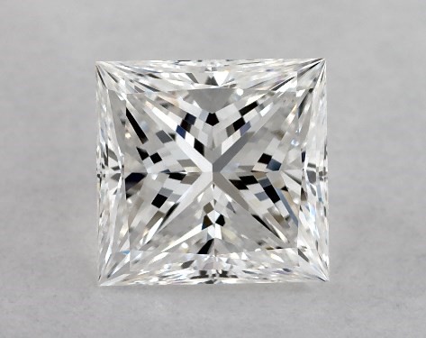 0.96 Carat D-VS1 Princess Cut Diamond 2mm Comfort Fit Solitaire ...