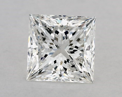 2.22 Carat E-SI2 Princess Cut Diamond Perfect Fit 2mm Common Prong ...