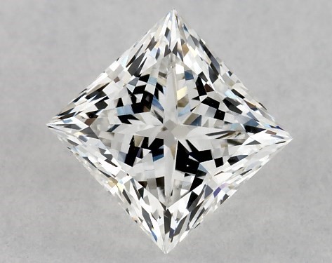 1.07 Carat F-VS2 Princess Cut Diamond Three Stone Trillion and Pavé ...