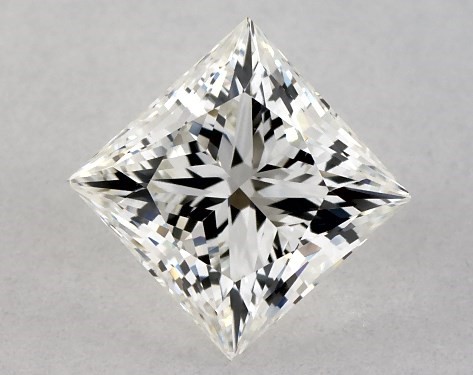 18K White Gold Bezel Set Princess Shaped Diamond Solitaire Ring