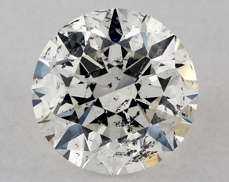 2.02 Carat I-SI2 Excellent Cut Round Diamond 2mm Knife Edge Solitaire ...