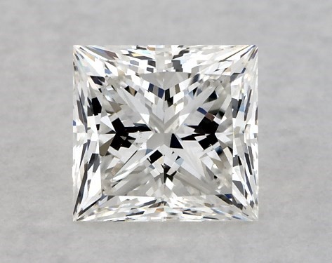 14K White Gold Bezel Set Princess Shaped Diamond Solitaire Ring