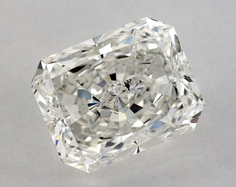 3.36 Carat H-SI2 Radiant Cut Diamond Three Stone Trillion and Pavé ...