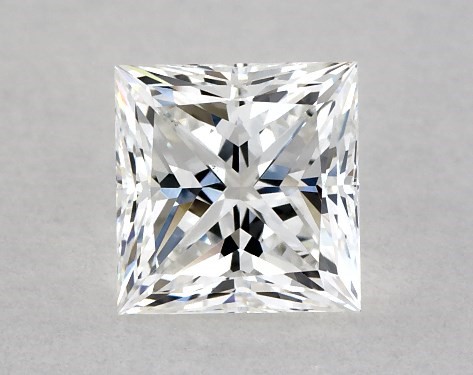 1.19 Carat F-VS1 Princess Cut Diamond Reverse Taper Milgrain Diamond ...