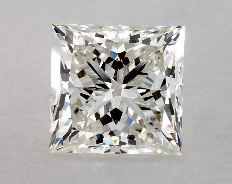 1.69 Carat K-VS1 Princess Cut Diamond Three Stone Princess and Pavé Set ...