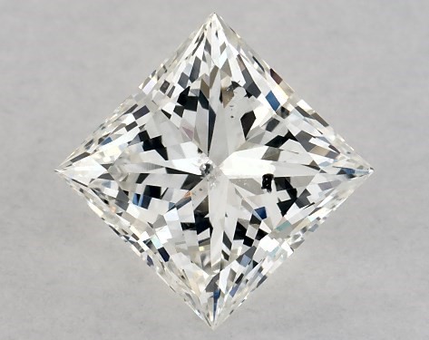 1.03 Carat H-SI2 Princess Cut Diamond Pointed and Etched Tension Set ...