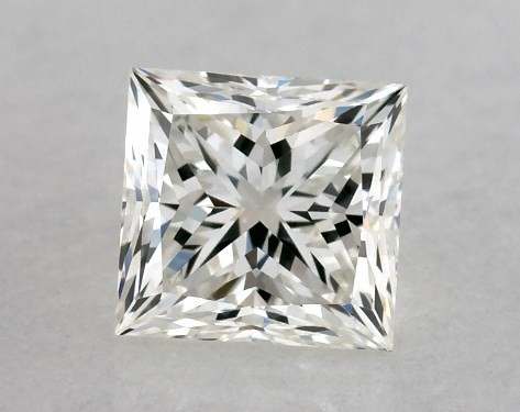 14K White Gold Three Stone Princess Shaped Blue Sapphire Engagement Ring