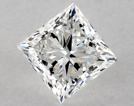 Platinum Engraved Princess Shaped Diamond Engagement Ring