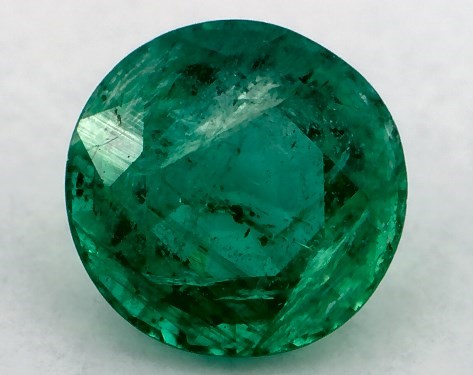 0.90 Carat Round Green Emerald
