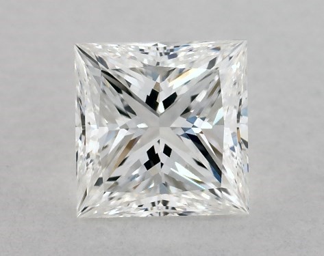 14K White Gold Bezel Set Princess Shaped Diamond Solitaire Ring