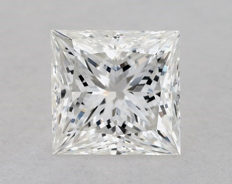 14K White Gold Bezel Set Princess Shaped Diamond Solitaire Ring