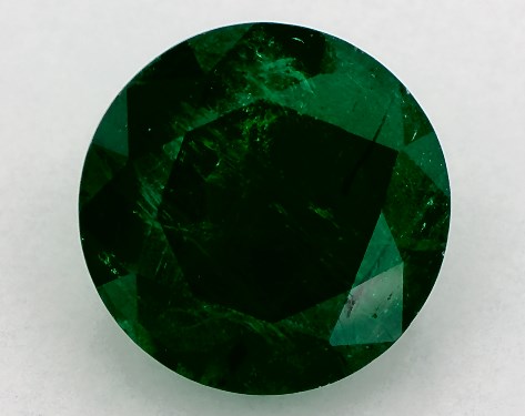 3.74 Carat Round Green Emerald
