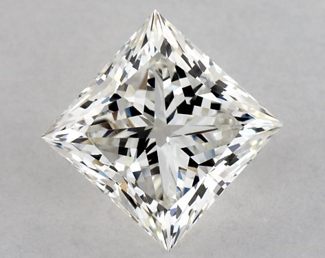 14K White Gold Pavé Halo Diamond Engagement Ring (Princess Center)